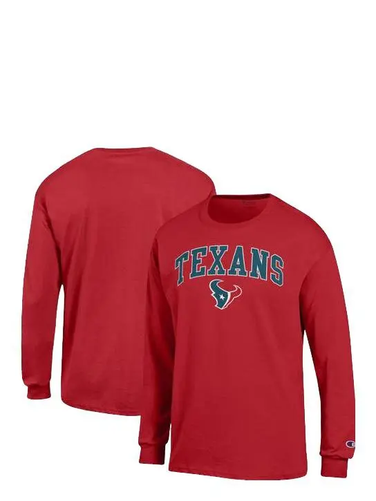 Champion Houston Texans Arch Over Logo Long Sleeve T-shirt - Red