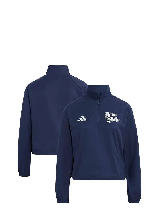 Adidas Penn State Nittany Lions Ultimate365 Woven Quarter-zip Raglan Pullover - Navy