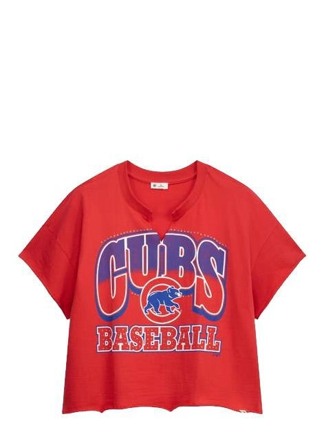 '47 Chicago Cubs Win Big Oversized Notch-neck T-shirt - Red