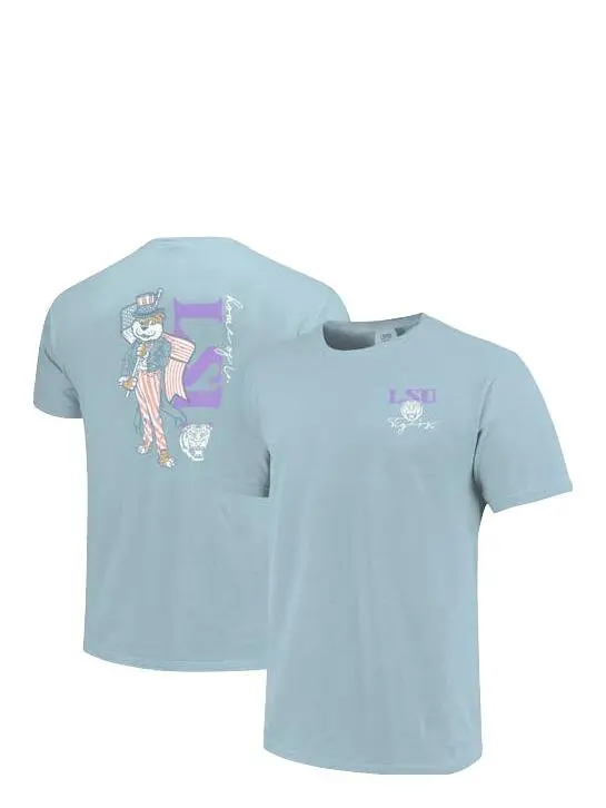 IMAGE ONE Lsu Tigers Americana Mascot Comfort Colors T-shirt - Light Blue