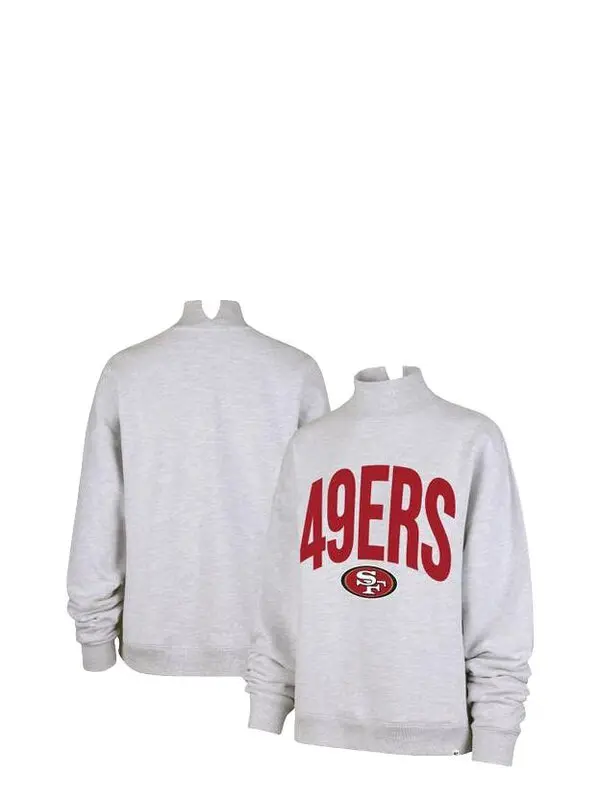 '47 San Francisco 49ers Subtle Muse Mock Neck Sweatshirt - Gray