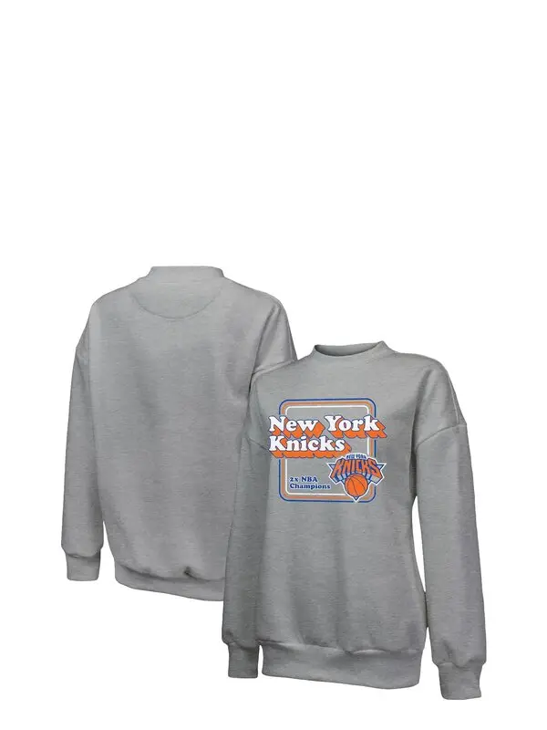 MAJESTIC THREADS New York Knicks Classic Tri-blend Pullover Sweatshirt - Gray