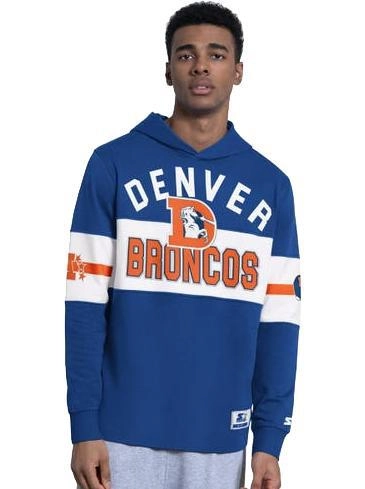STARTER Denver Broncos Fullback Jersey Hoodie - Blue