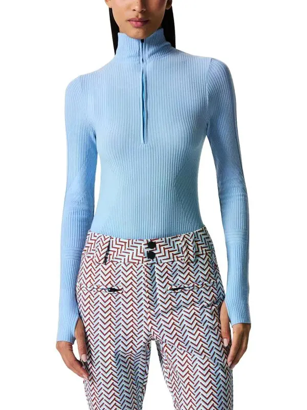 Perfect Moment Wool-blend Base-layer Bodysuit - Blue