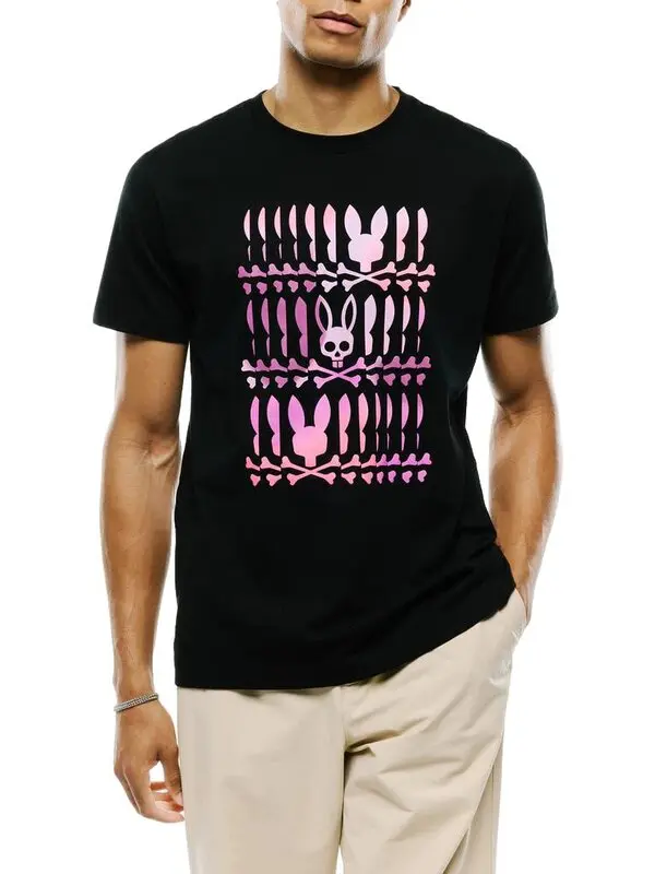 Psycho Bunny Lewis Pima Cotton Graphic T-shirt - Black