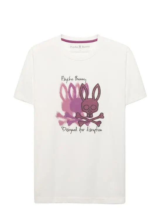 Psycho Bunny Walton Pima Cotton Graphic T-shirt - Ecru