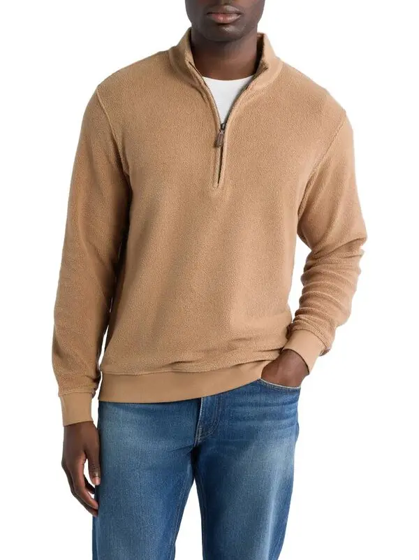 James Campbell Mammoth Quarter Zip Pullover - Tan