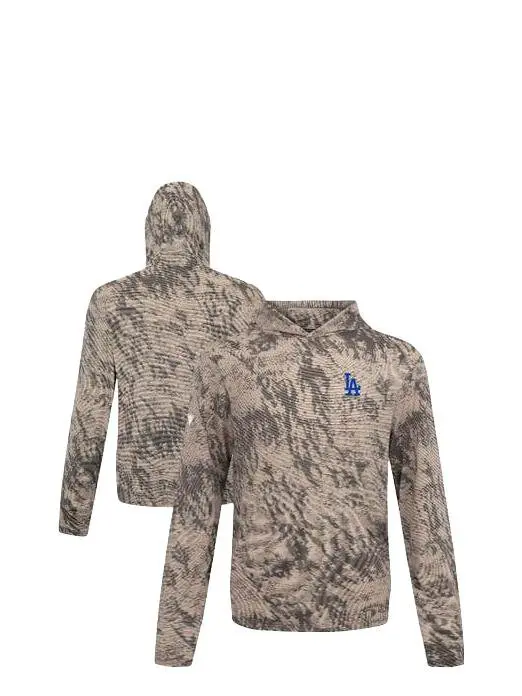 LEVELWEAR Los Angeles Dodgers Insignia Lightweight Long Sleeve Hooded T-shirt - Tan
