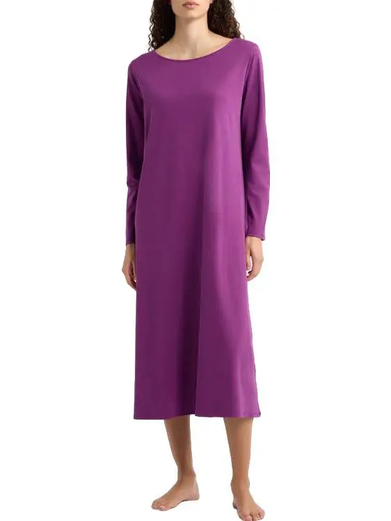 Eileen Fisher Bateau Neck Organic Pima Cotton Midi Dress - Jam