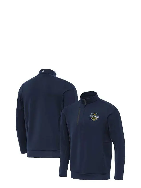 ANTIGUA Michigan Wolverines 2026 Ncaa Basketball National Champions Generation Quarter-zip Pullover - Navy