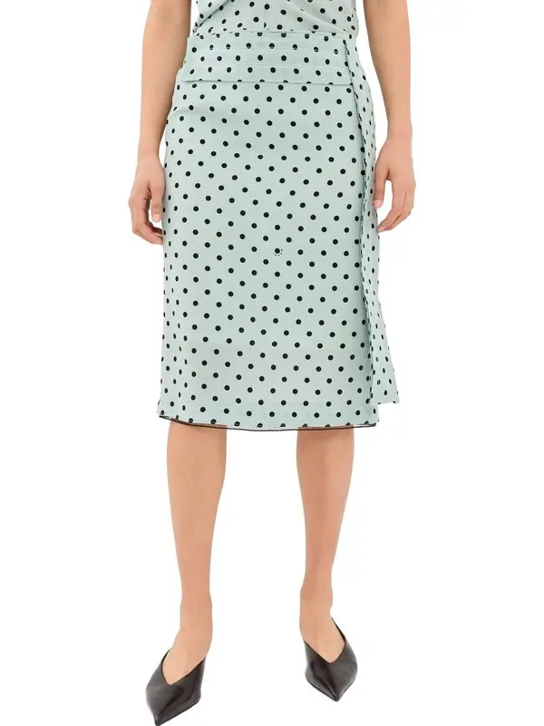 Marni Silk Midi Skirt - Mint