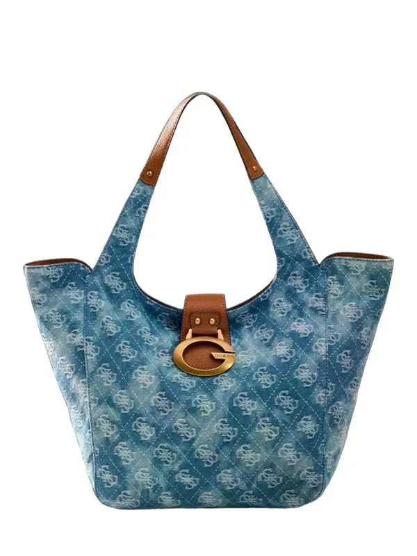 Guess Camden Monogram-pattern Tote Bag - Blue