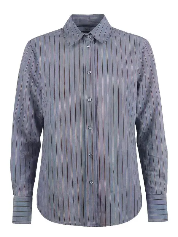TELA Vertical-stripe Shirt - Blue