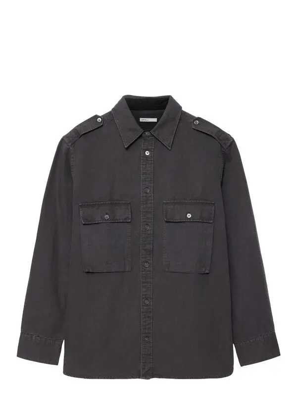 ALLSAINTS Hart Oversized Cotton-linen Blend Shirt - Black