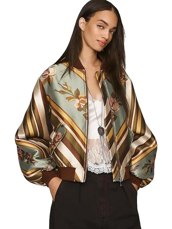 ALEMAIS Rosa Jacquard Bomber Jacket - Multi