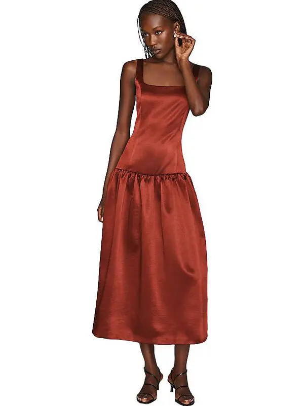 Endless Rose Drop Waist Midi Dress - Wine