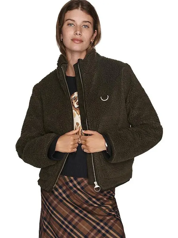 Barbour Elenora Faux-shearlg Jacket - Olive