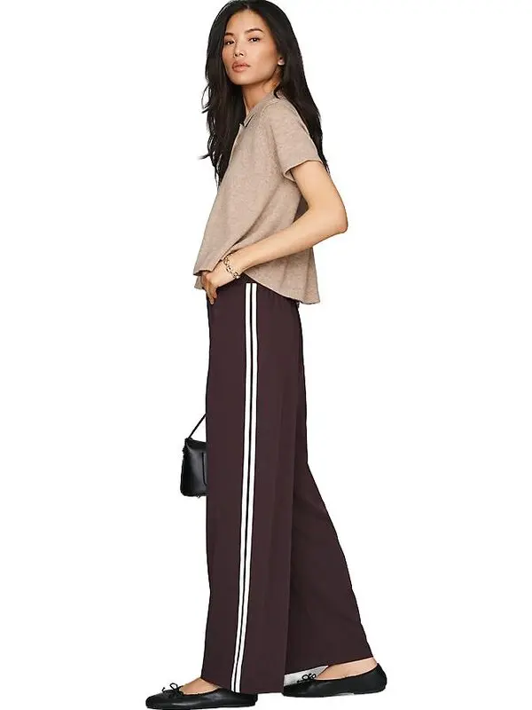 RAISONNEL Side Stripe Pants - Wine
