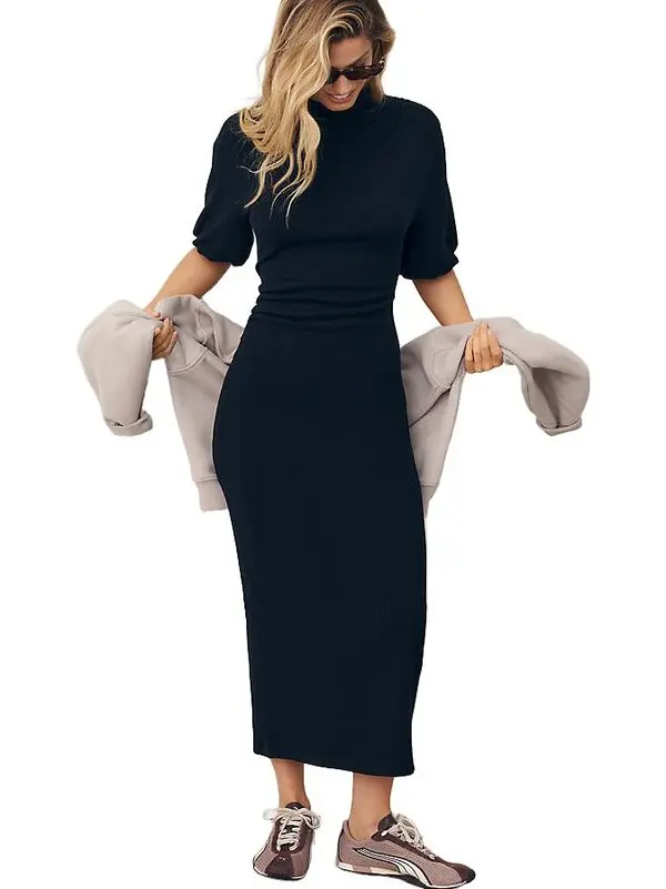 NATION LOS ANGELES Annika Midi Dress - Black