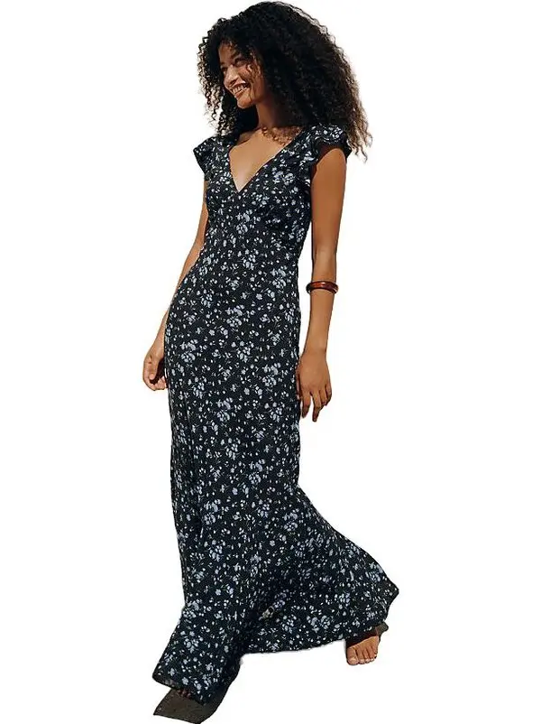 Beach Riot Elodie Maxi Dress - Blue Pattern