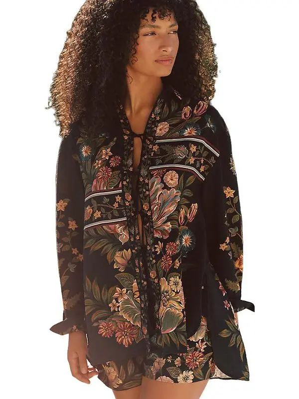 Agua Bendita Swan Shirt - Black Pattern