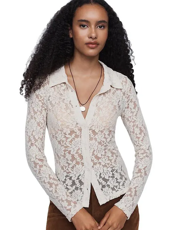 Sanctuary Dreamer Sheer Lace Top - Ivory