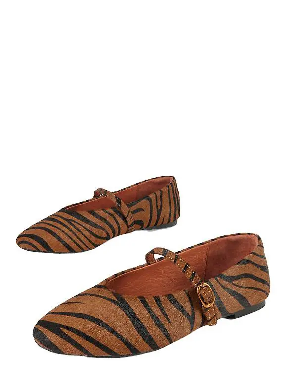 Intentionally Blank Larisa Mary Jane Flats - Zebra