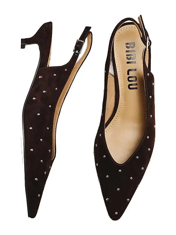 BIBI LOU Nomi Slgback Kitten Heels - Chocolate