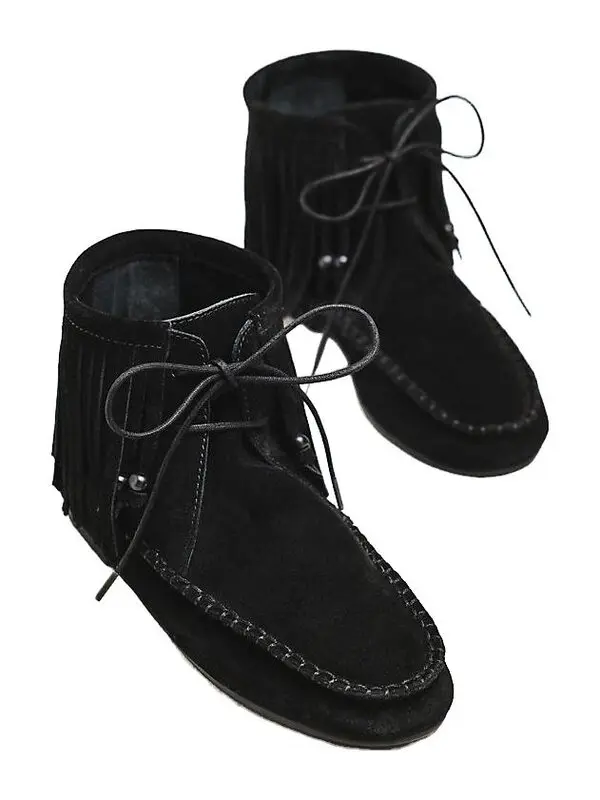 Anthropologie Frged Moccas Boots - Black