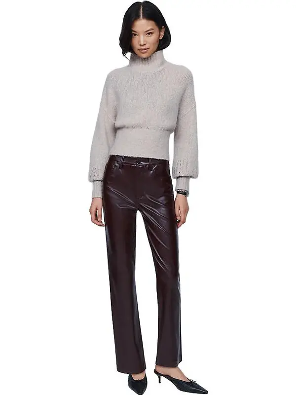 Joe's Jeans Lyra Slim Ankle Faux Leather Pants - Wine