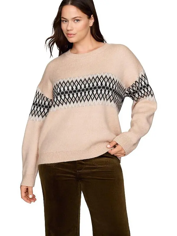 Sanctuary Argyle Pullover Sweater - Hazelnut Argyle