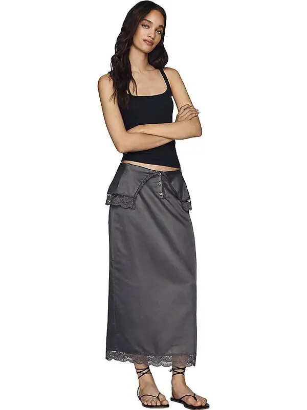MUSE ASSEMBLY Polly Midi Skirt - Grey