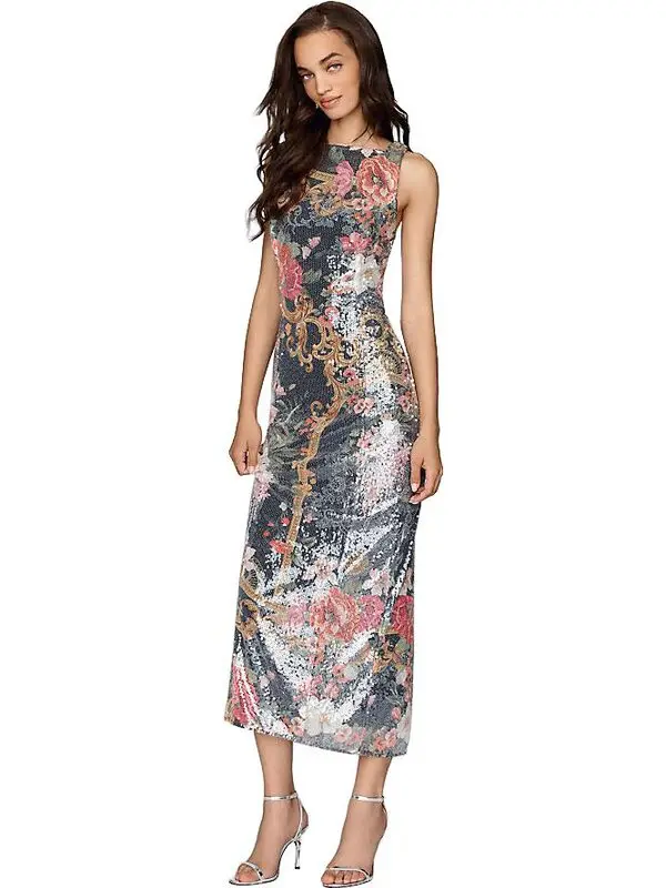 Bhldn Sequed Maxi Dress - Black Pattern