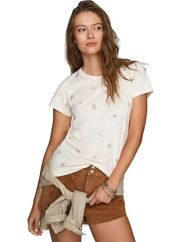Rag & Bone Cotton Graphic Tee - Neutral Pattern