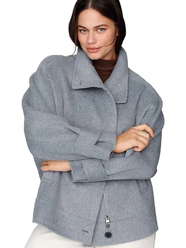 Maeve Funnel Neck Jacket - Grey