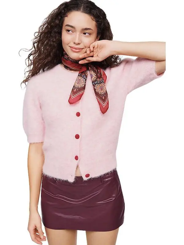 THE WOLF GANG Elena Wool Blend Cardigan - Candy