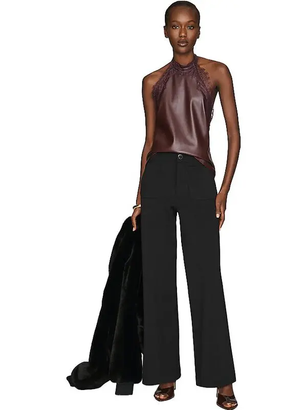 Maeve Colette Knit High Rise Full Length Pants - Black