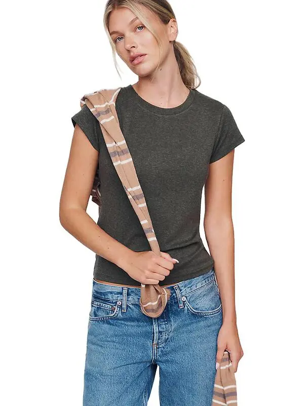 Anthropologie Evan Wool Blend Ba Tee - Olive