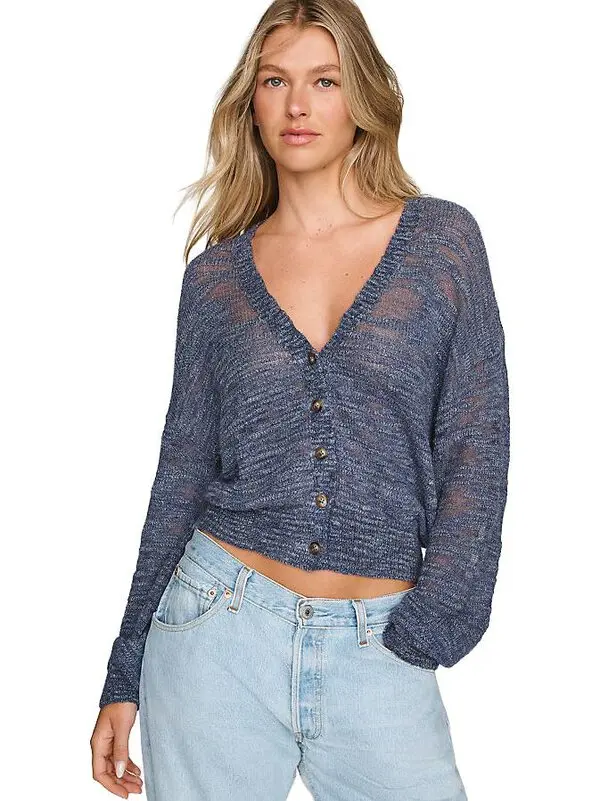 PILCRO Burnout Cardigan - Indigo