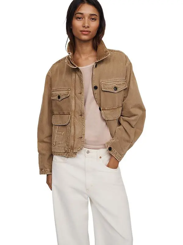 Citizens Of Humanity 100% Cotton Funnel Neck Barn Jacket - Tan