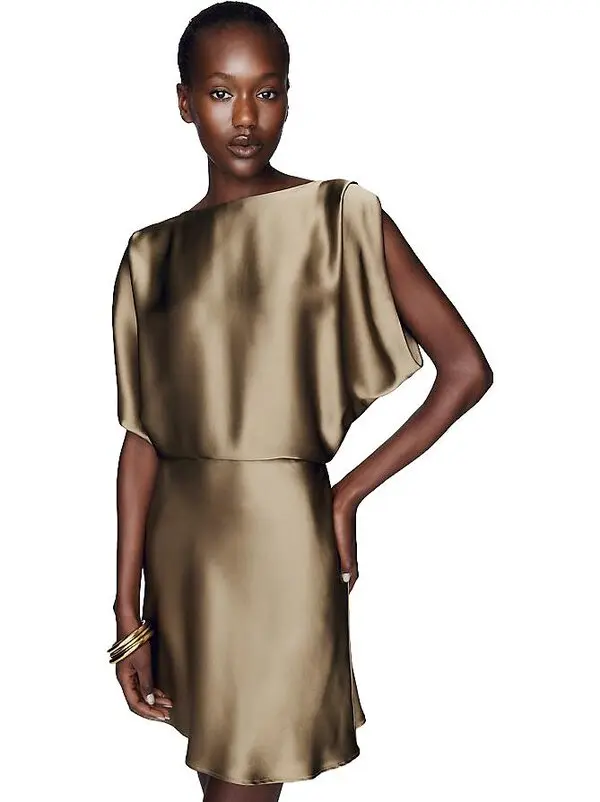 Anthropologie 100% Silk Mi Dress - Olive