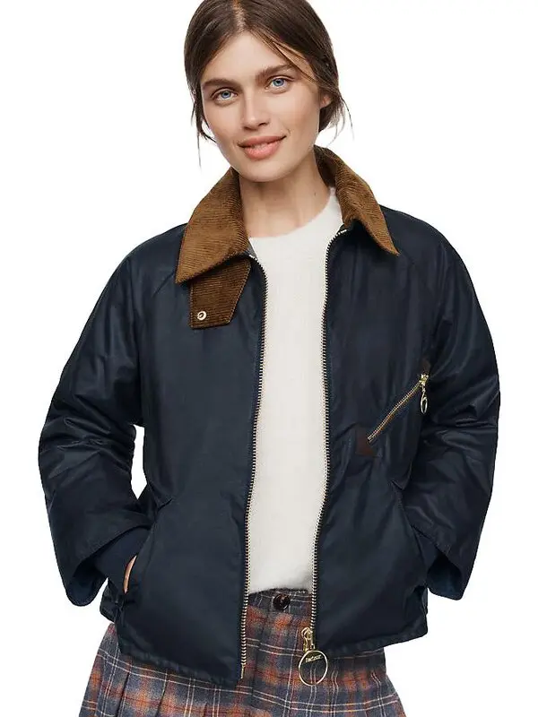 Barbour Arlene Waxed Cotton Jacket - Navy/ancient