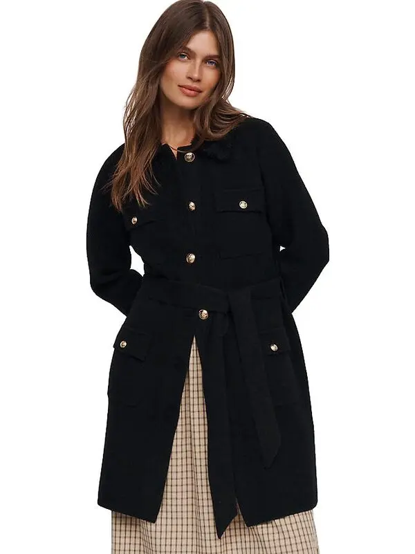 NVLT Demi Military Coat Jacket - Black