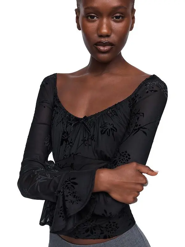 Astr The Label Belsie Top - Black