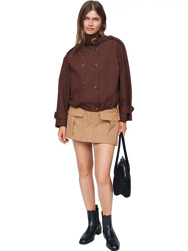 Maeve Houndstooth Mi Skort - Brown Pattern