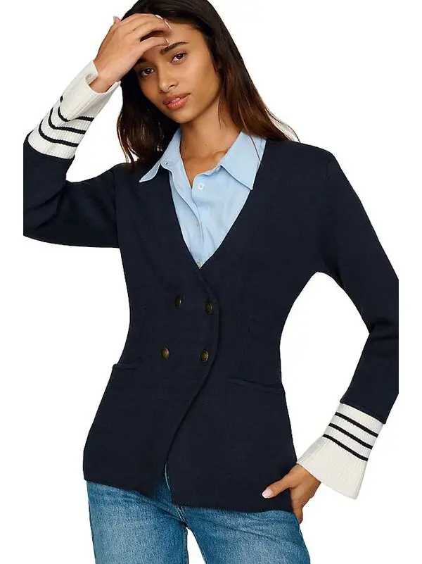 Maeve Double-breasted Sweater - Navy
