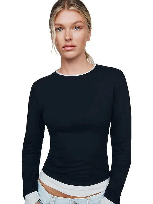 Maeve Double-layer Top - Black
