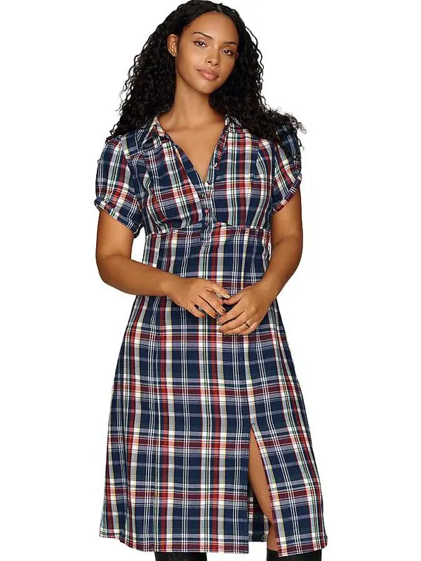 PILCRO Rebekah Slim Midi Dress - Multi Plaid