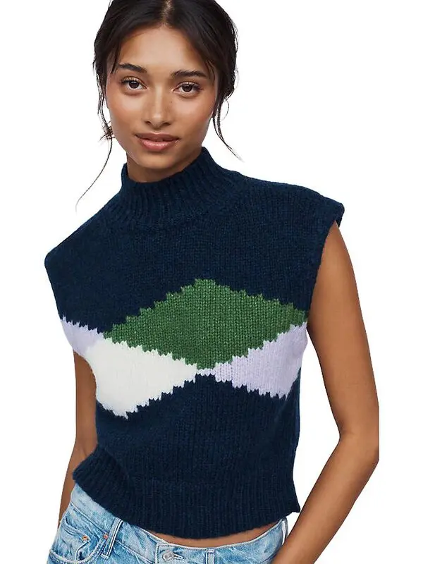 Maeve Chunky Sweater Vest - Navy