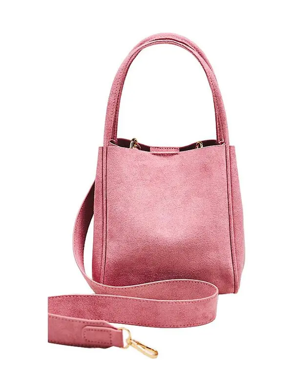 Anthropologie Faux Suede Hollace Bag - Light Pink
